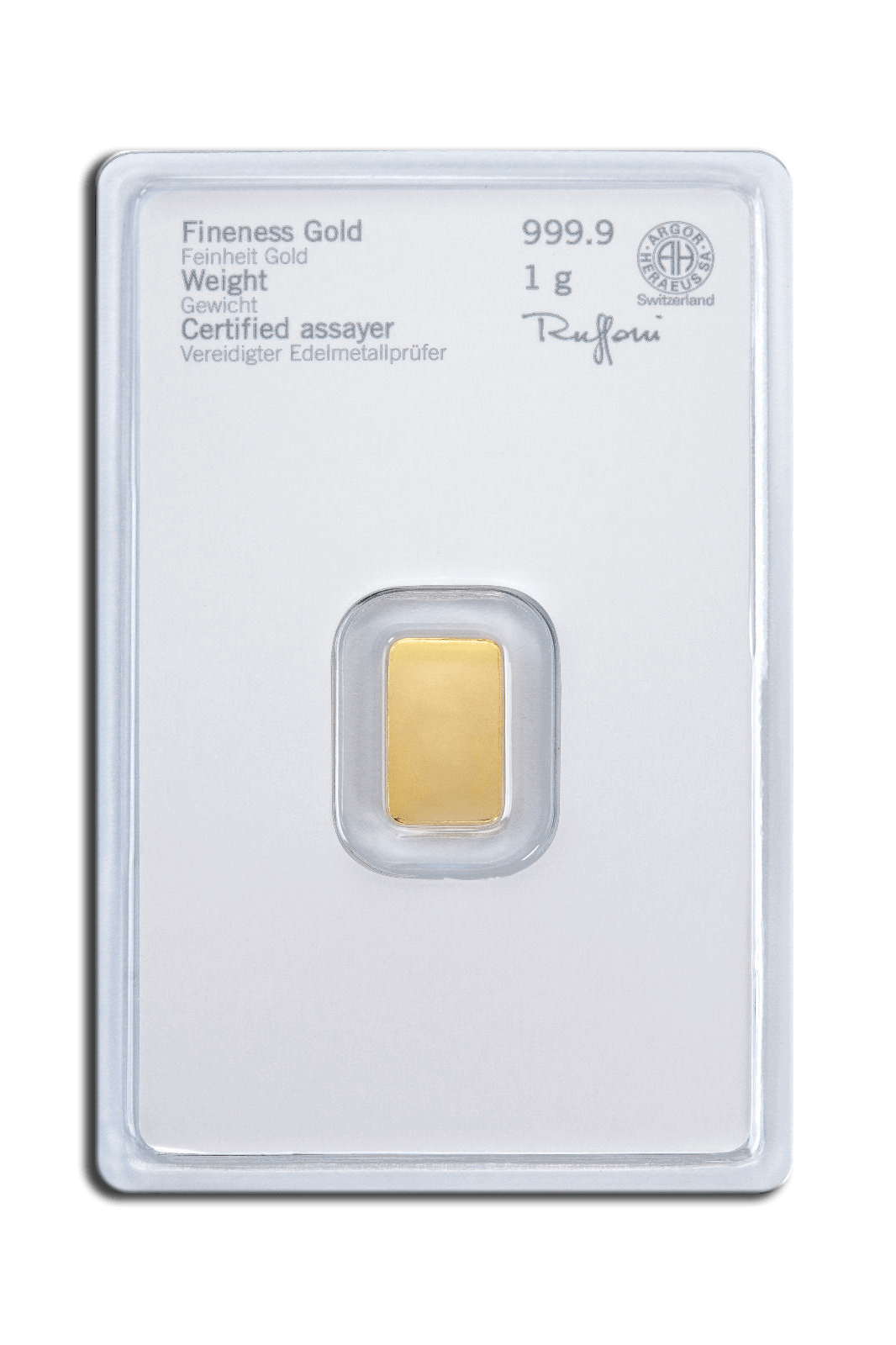 1g Gold Bar Minted Heraeus | Real001 Store